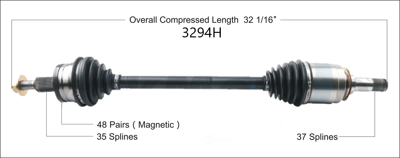 2015 DODGE CHARGER RWD 3.6L ( 2.62 RATIO ) REAR CV AXLE ( FITS BOTH ...